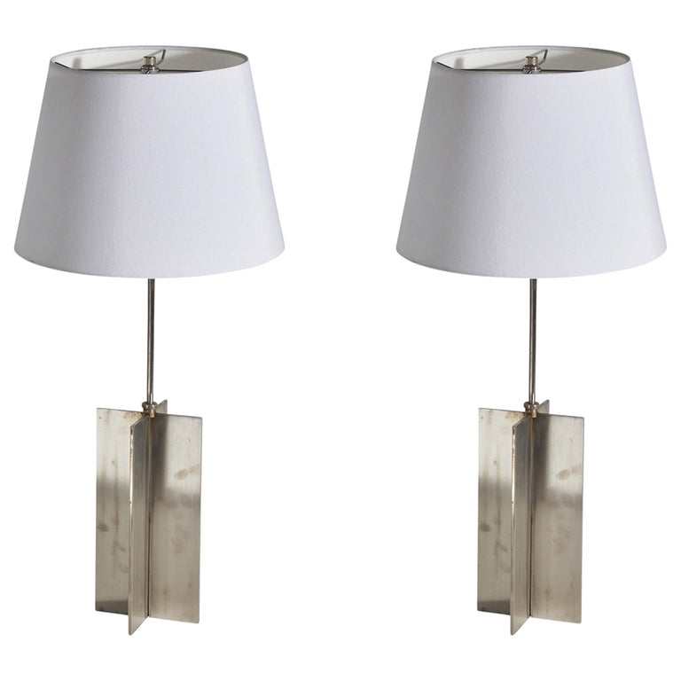American Designer, Table Lamps, Metal, USA, 1960s For Sale at 1stDibs