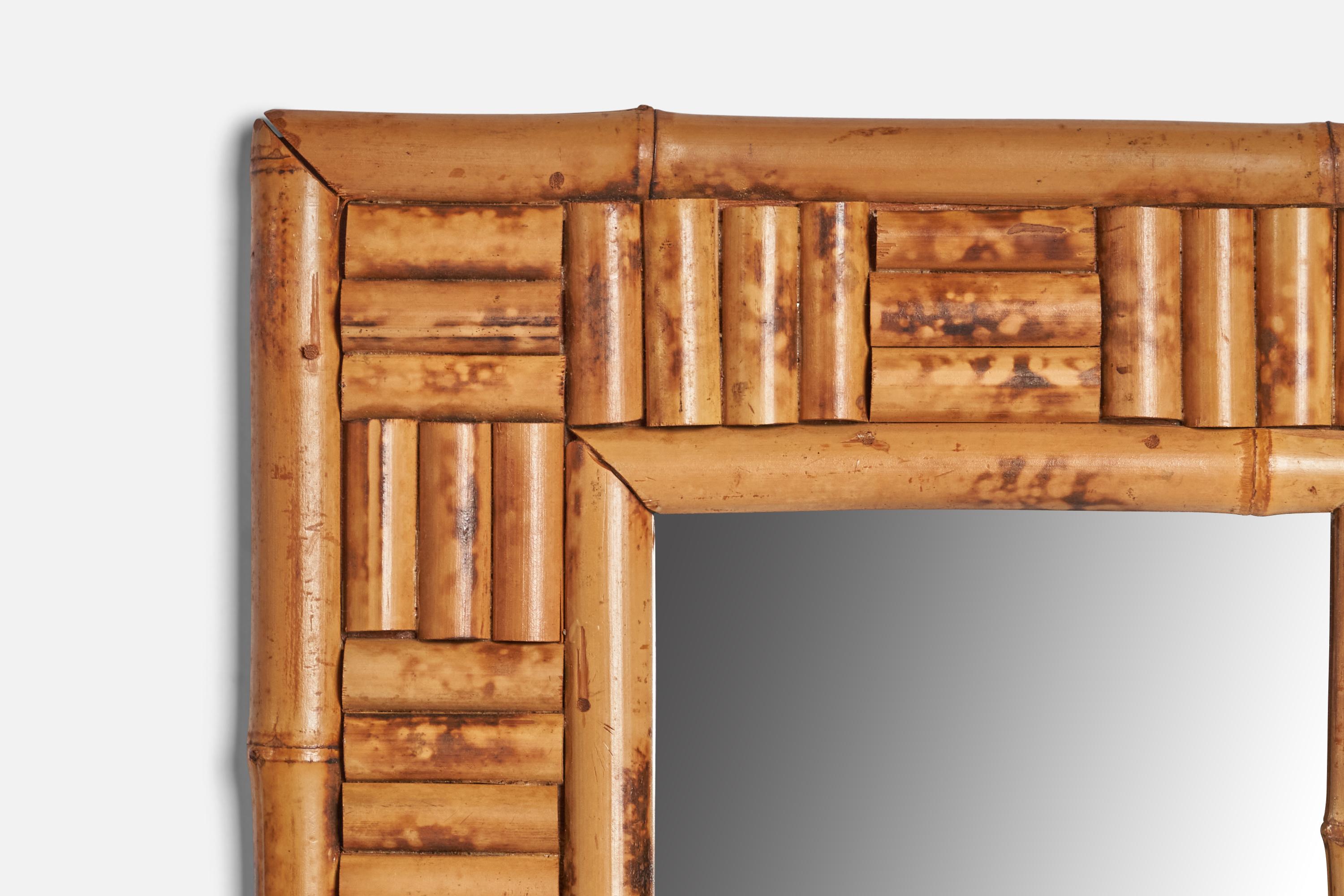 American Designer, Wall Mirror, Bamboo, USA, 1950s For Sale at 1stDibs
