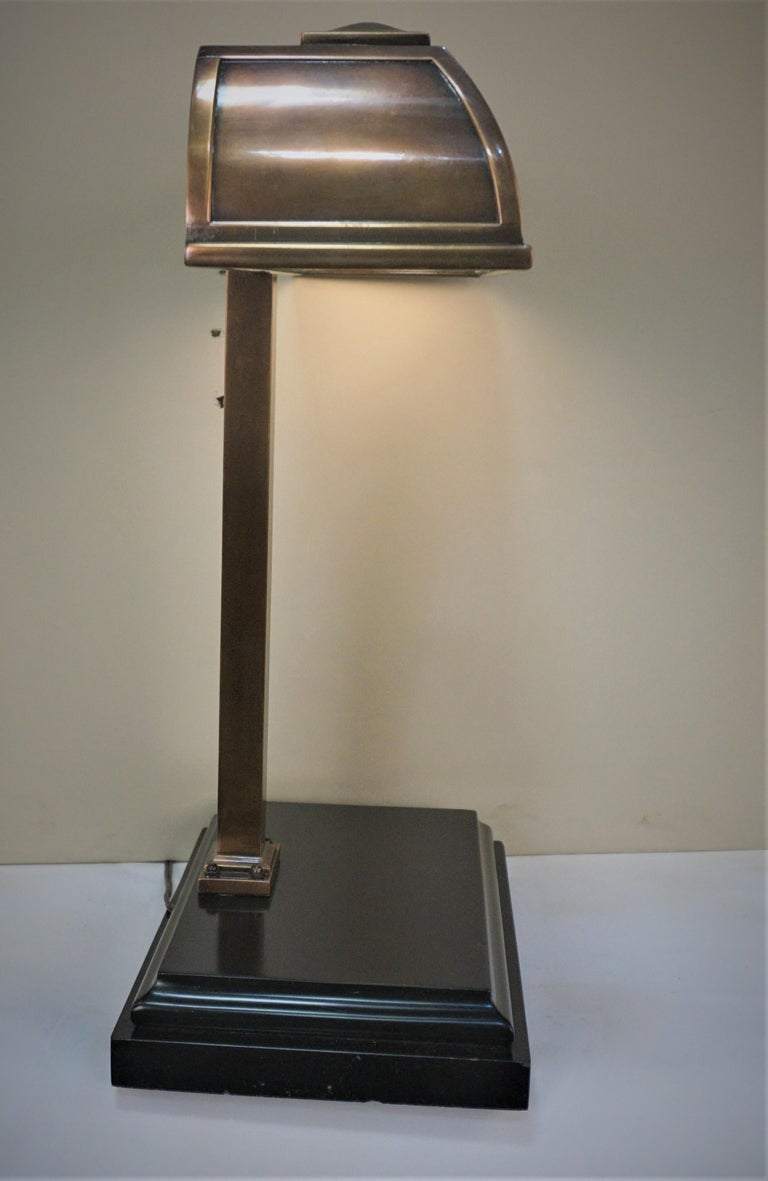 American Early 20th Century I. P. Frink, Large Bronze Reflector Desk ...