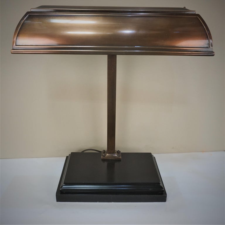 American Early 20th Century I. P. Frink, Large Bronze Reflector Desk ...