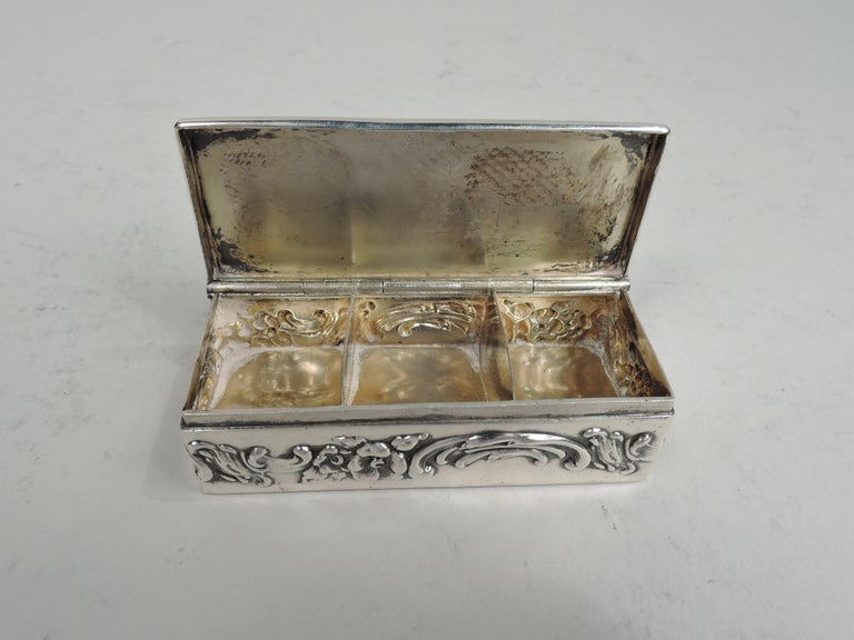 American Edwardian Art Nouveau Sterling Silver Postage Stamp Box For ...