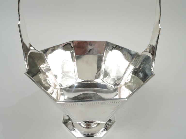 American Edwardian Modern Regency Sterling Silver Basket For Sale at ...