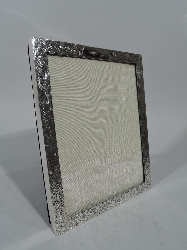 American Edwardian Sterling Silver Picture Frame For Sale at 1stDibs