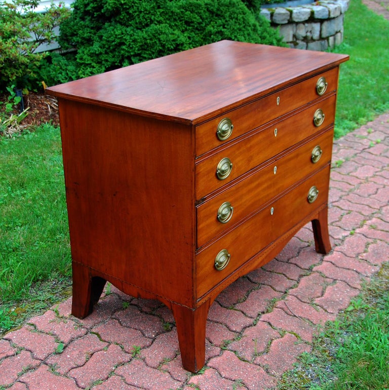 American Federal 18th Century Cherry Chest of Four Graduated Drawers ...