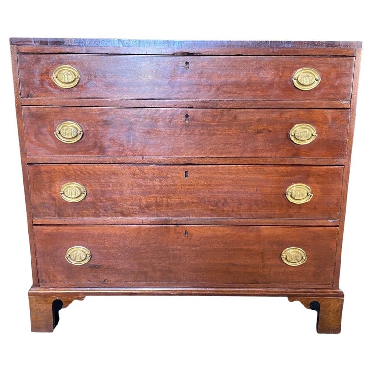 American Federal 18th Century Cherry Chest of Four Graduated Drawers ...