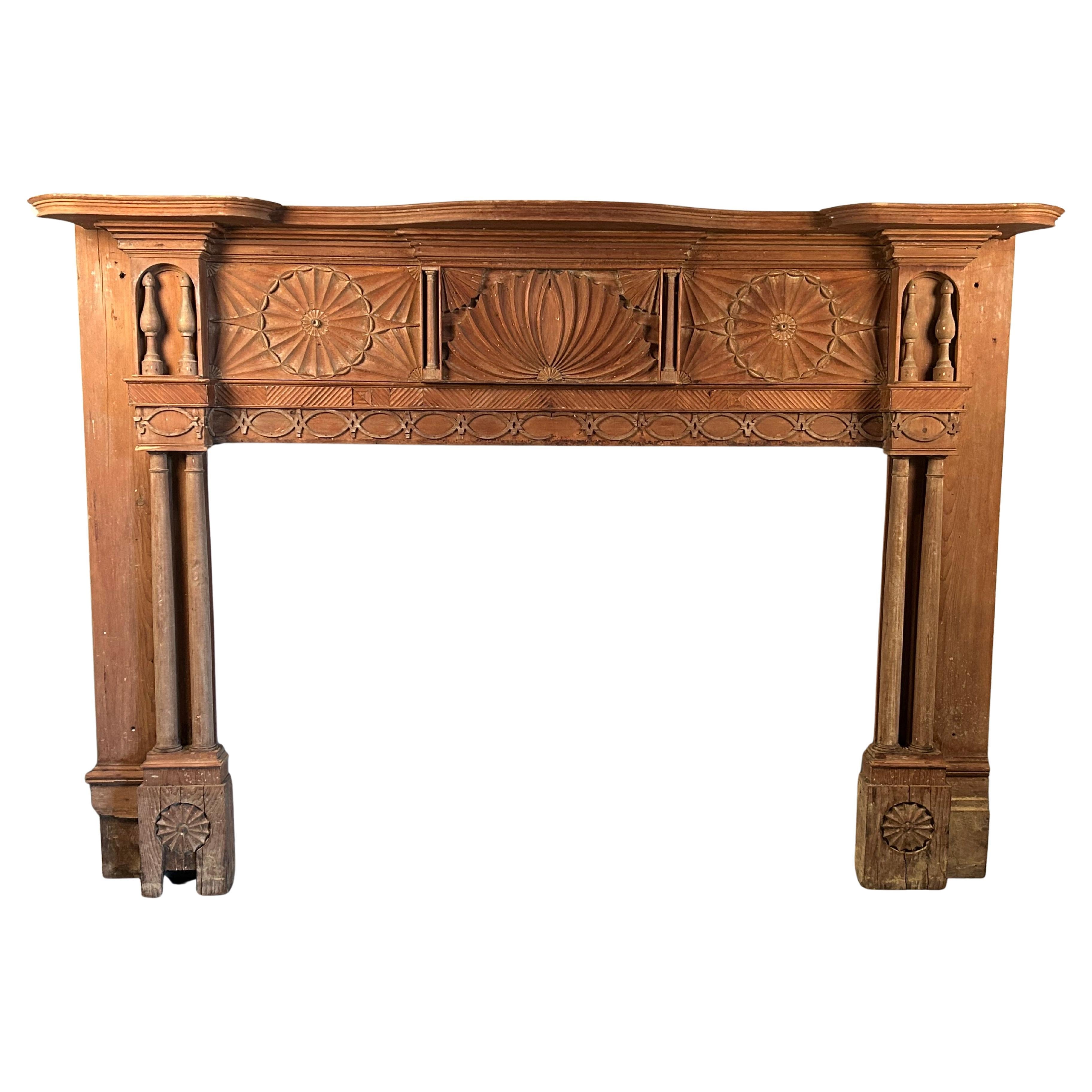 American Federal Carved Fireplace Mantel For Sale at 1stDibs