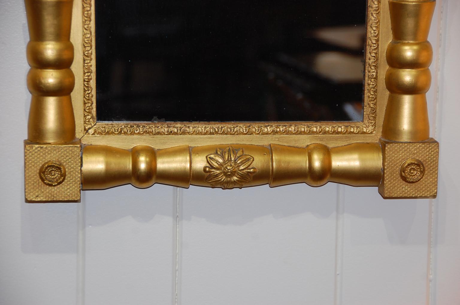 American Federal Gold Leaf Split Column Mirror at 1stDibs
