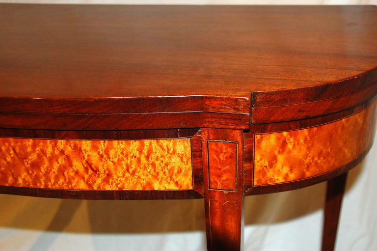 American Federal Period Hepplewhite Tea Table Mahogany and Birdseye ...
