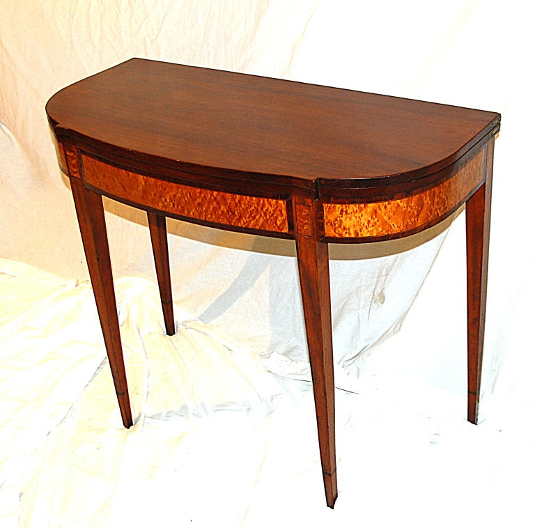 American Federal Period Hepplewhite Tea Table Mahogany and Birdseye ...