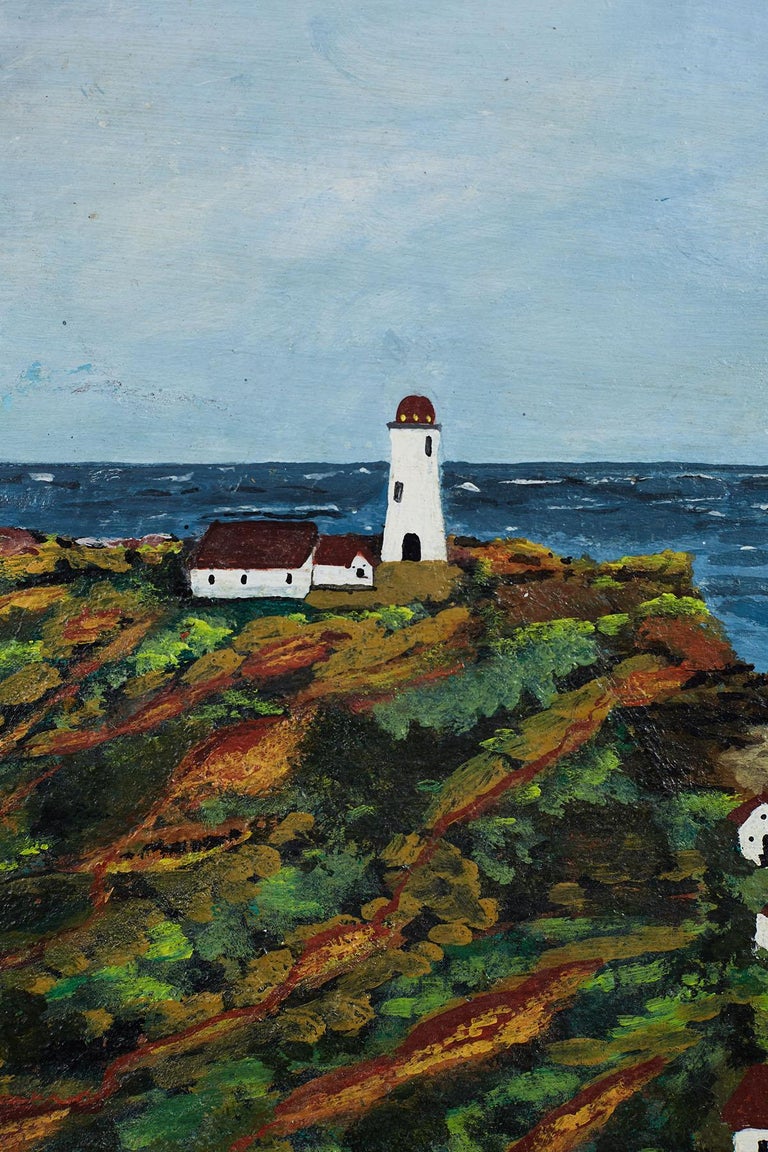 American Folk Art Cape Cod Painting of Lighthouse at 1stDibs