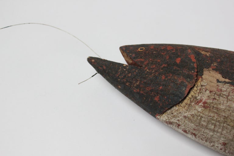 American Folk Art Carved Fish Decoy For Sale at 1stDibs