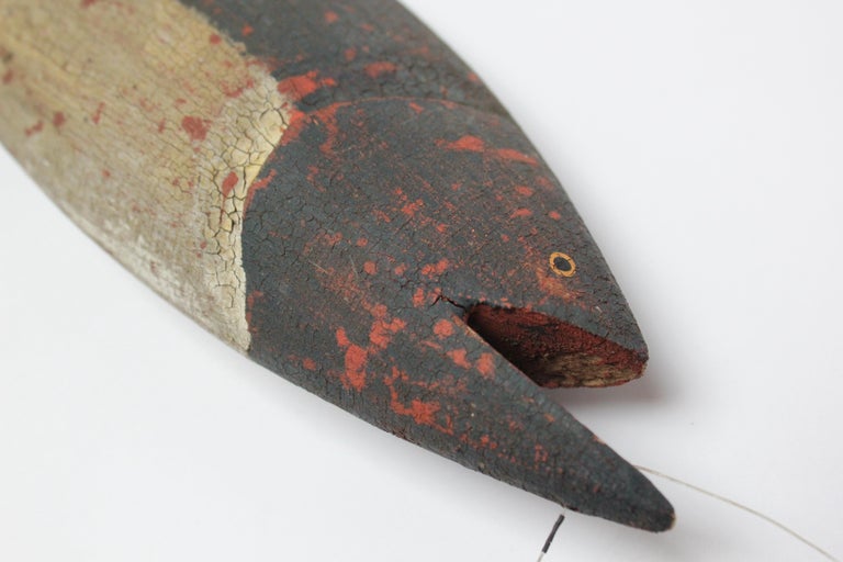American Folk Art Carved Fish Decoy For Sale at 1stDibs