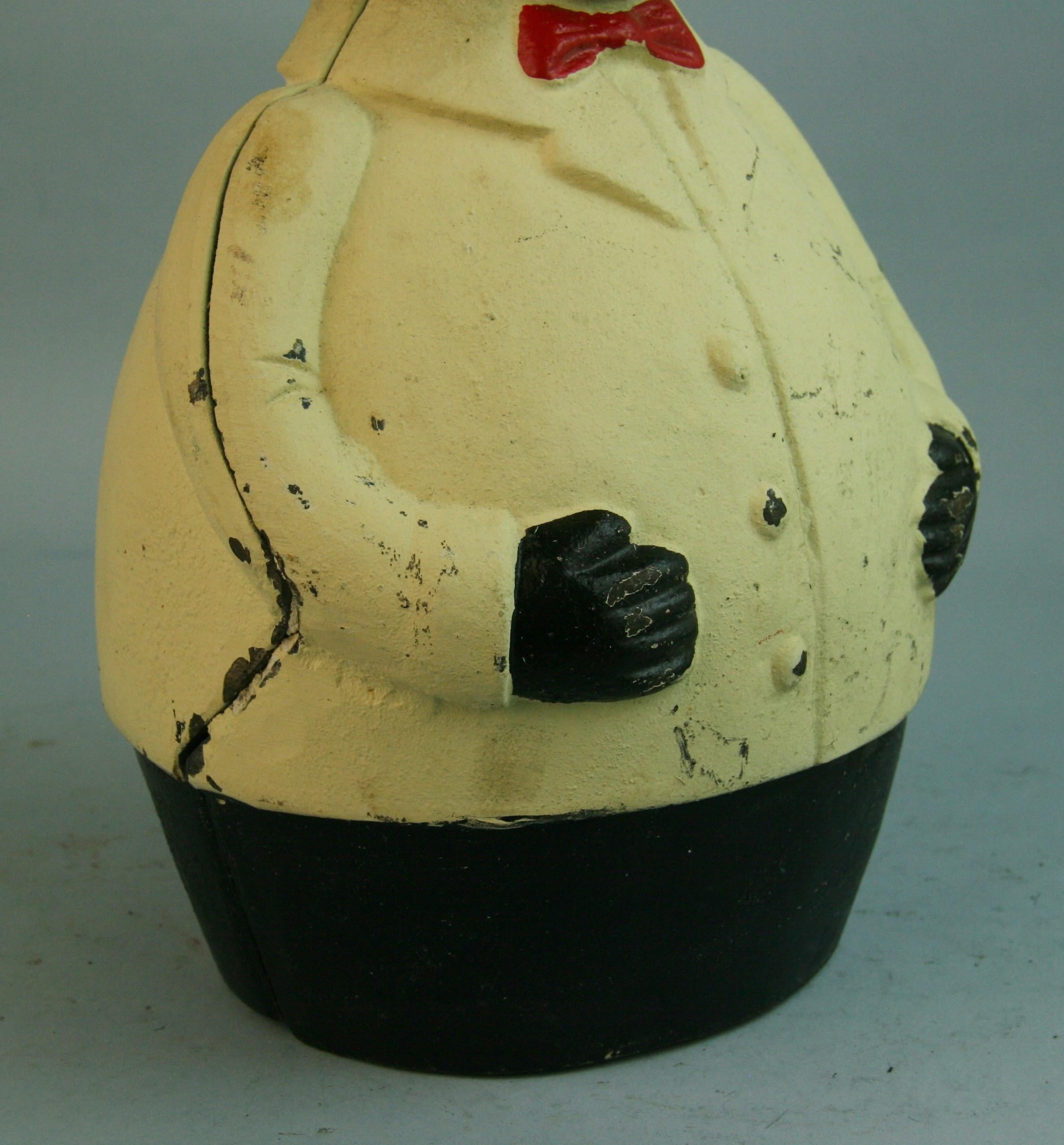 American Folk Art Cast Iron Black Face Chef Bank For Sale at 1stDibs ...