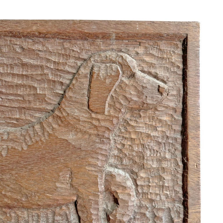 American Folk Art Labrador Carved Wood Panel For Sale at 1stDibs