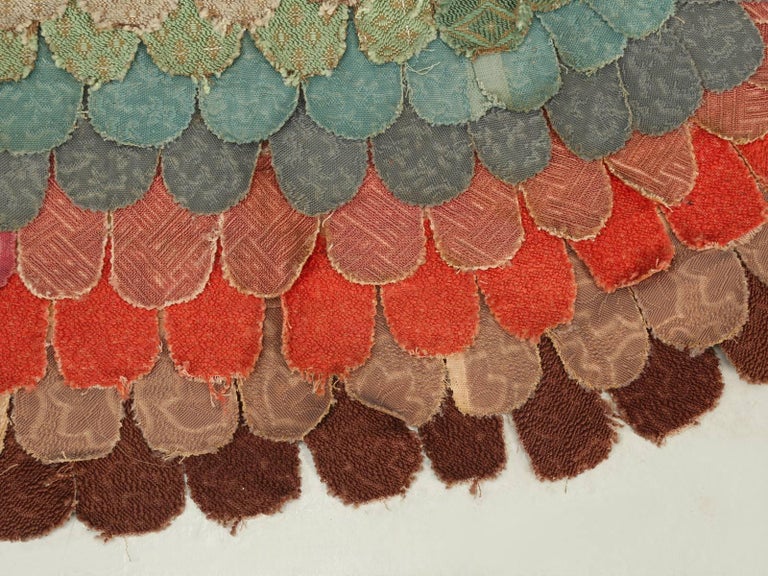 American Folk Art Rug from Fabric Scraps at 1stDibs