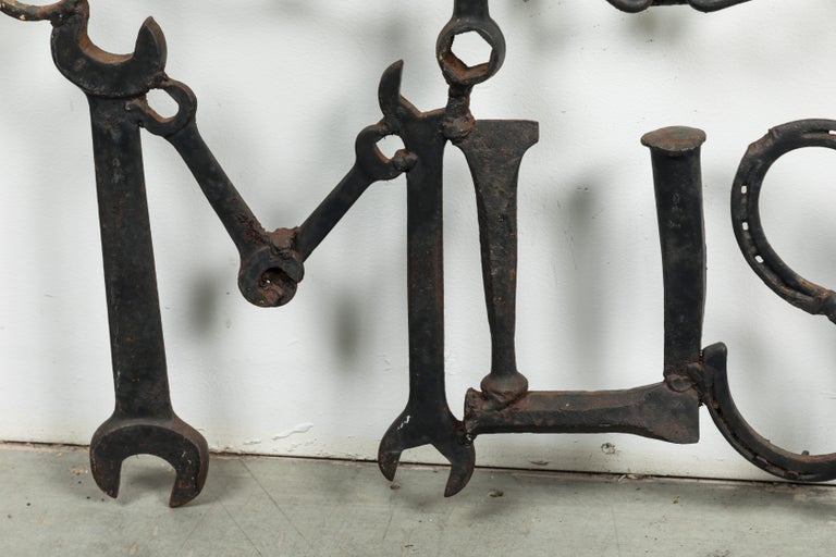 American Folk Art Tool Museum Sign 1950 Tool Assemblage For Sale at 1stDibs