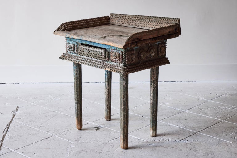 American Folk Art Tramp Art Side Table at 1stDibs