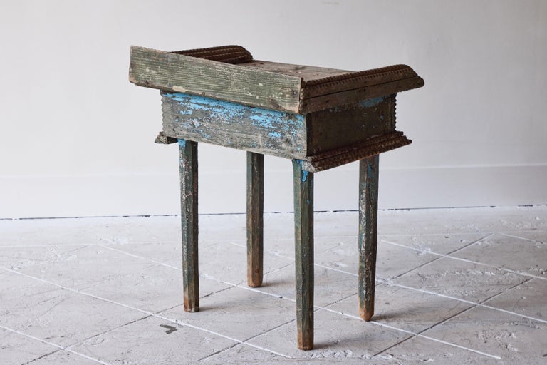 American Folk Art Tramp Art Side Table at 1stDibs