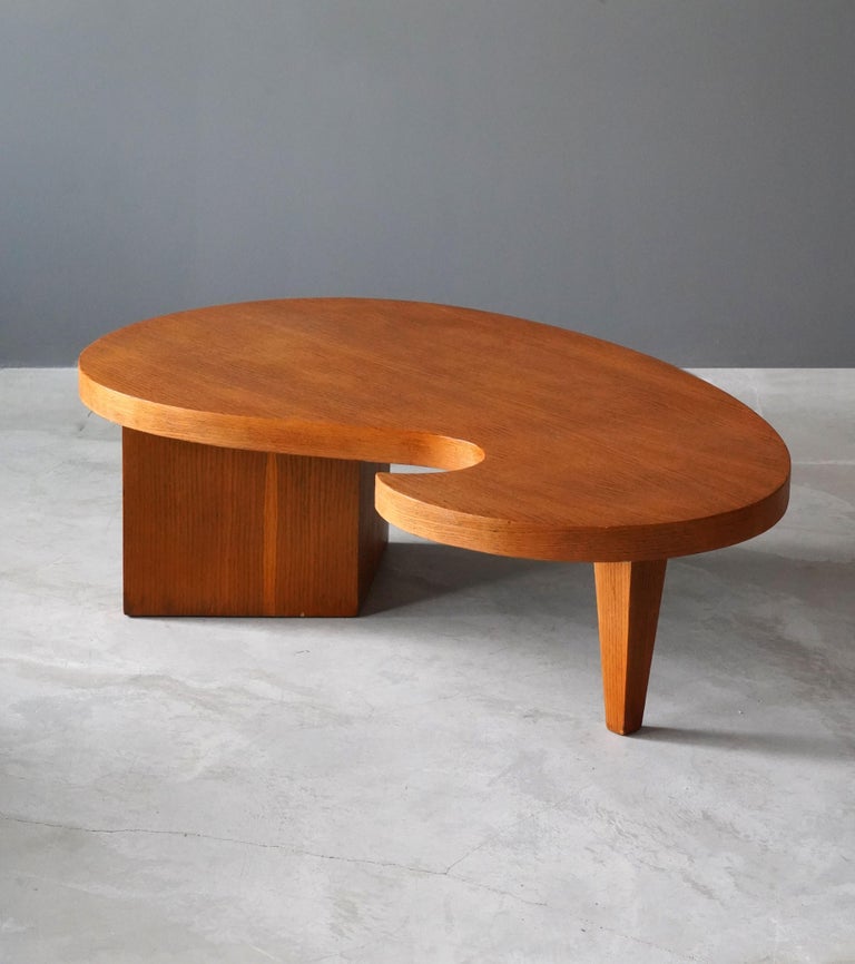 American, Freeform Coffee or Cocktail Table, Oak, United States, 1950s ...