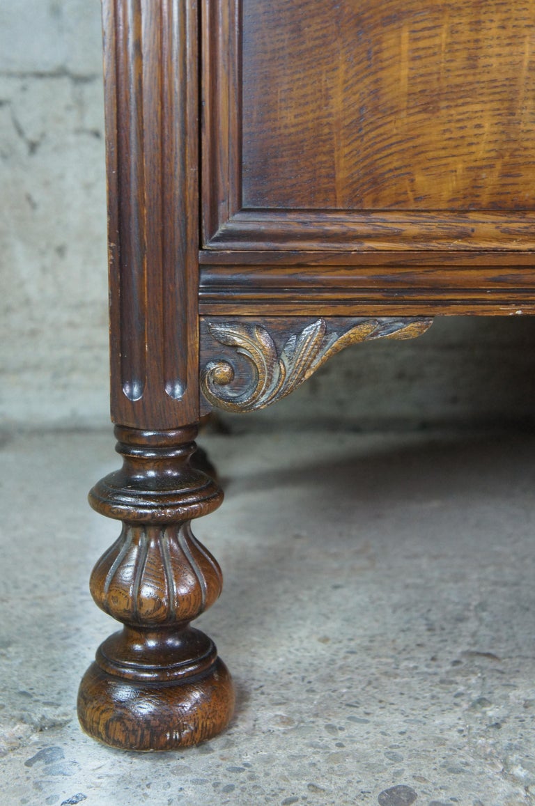 American Furniture Company Gothic Revival Oak Tallboy Dresser Chest of ...