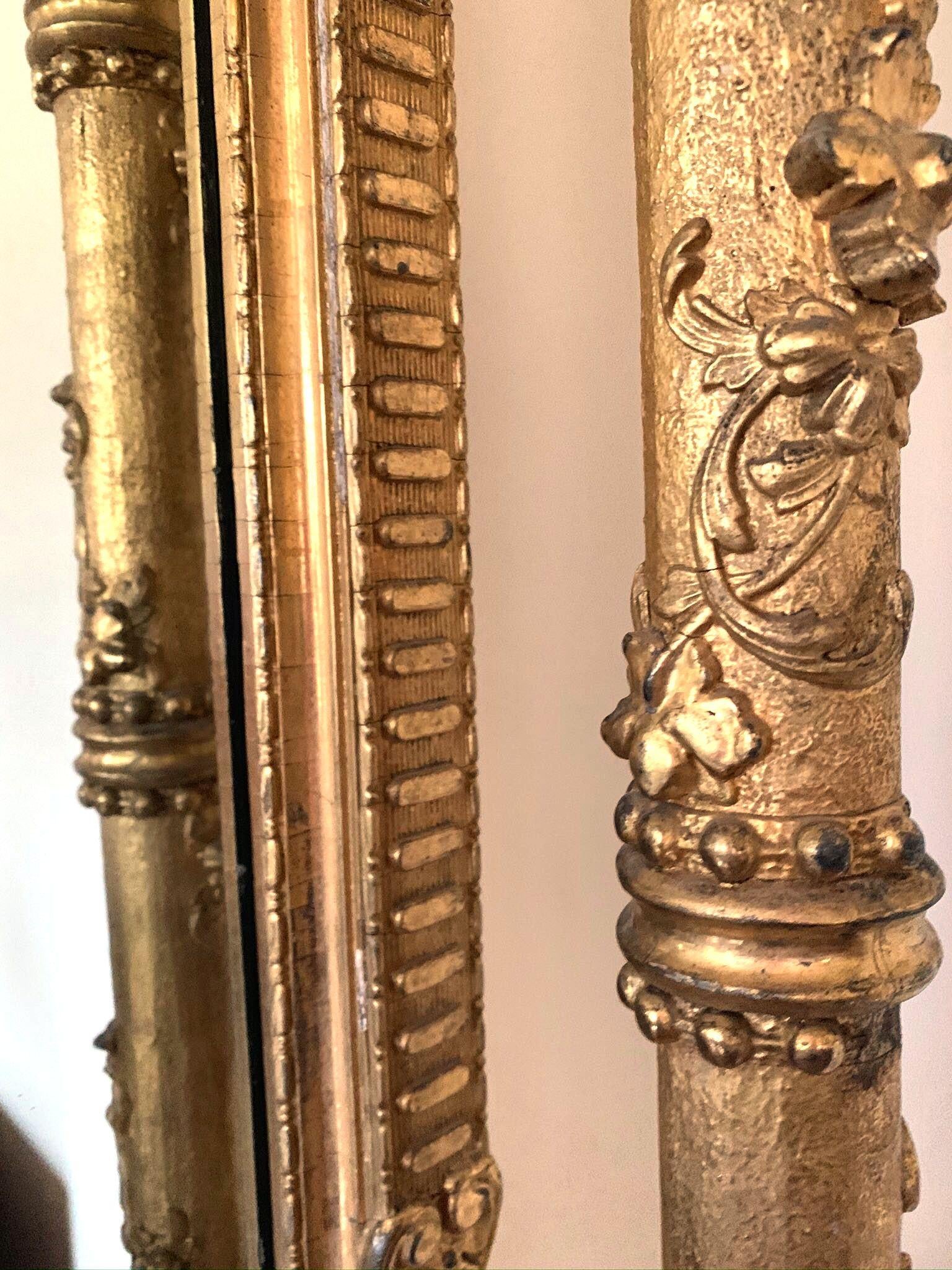 American Gilded Age Pedimented Giltwood Mantel Mirror at 1stDibs