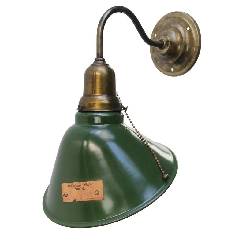 American Green Enamel Vintage Industrial Scone Wall Light by ...