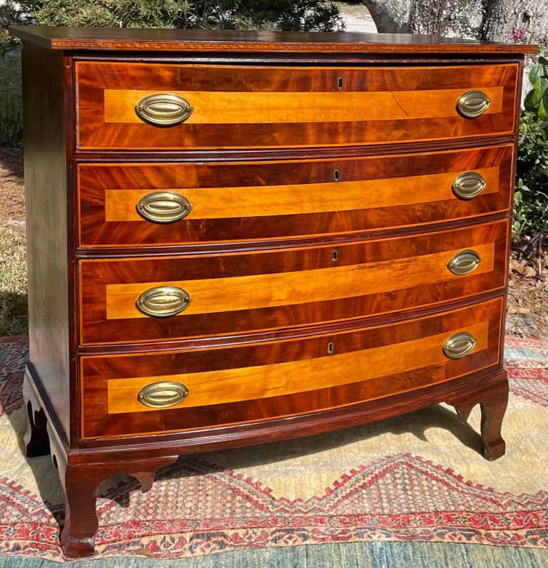 American Hepplewhite Bow Front Chest of Drawers at 1stDibs