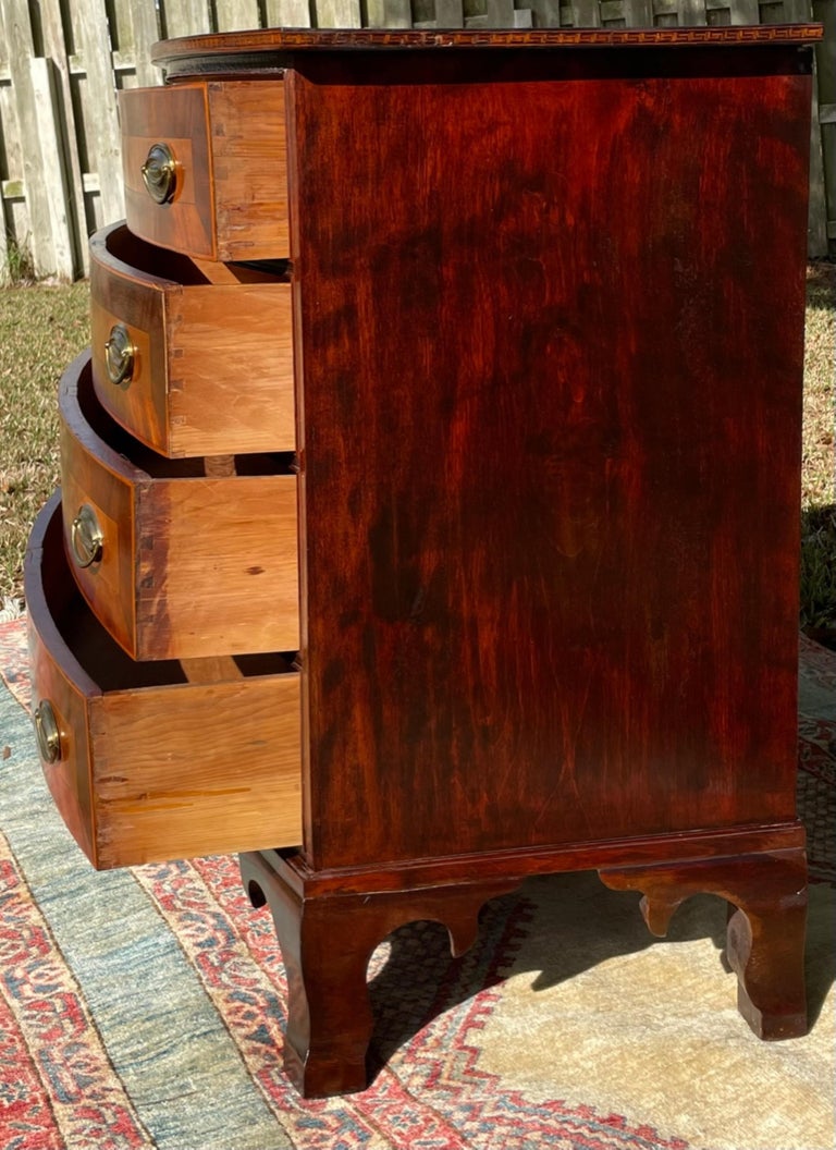 American Hepplewhite Bow Front Chest of Drawers For Sale at 1stDibs