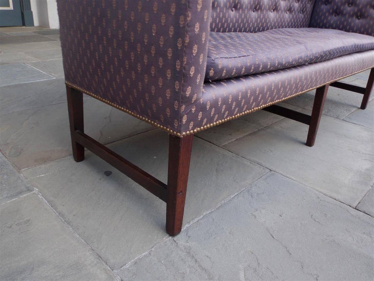 American Hepplewhite Mahogany Upholstered and String Inlaid Sofa, Circa ...
