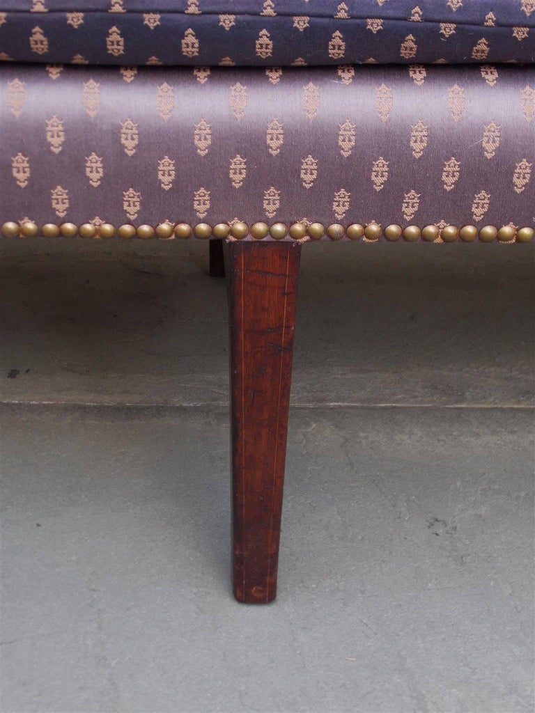 American Hepplewhite Mahogany Upholstered and String Inlaid Sofa, Circa ...