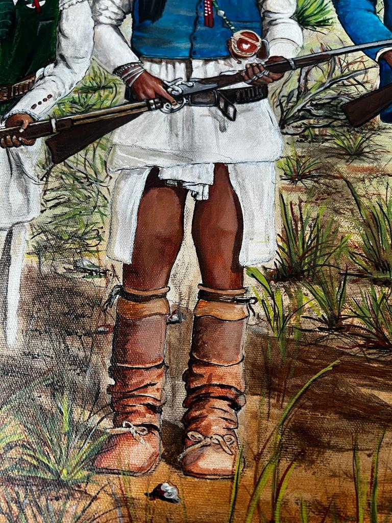American Art Geronimo in Mexico Oil on Canvas by Native American Tony ...