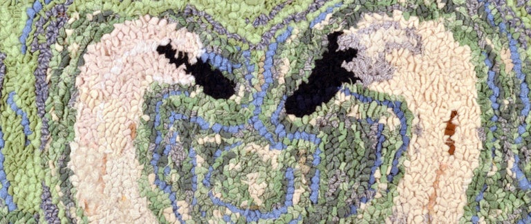 American Hooked Rug with a Pair of Swans at 1stDibs