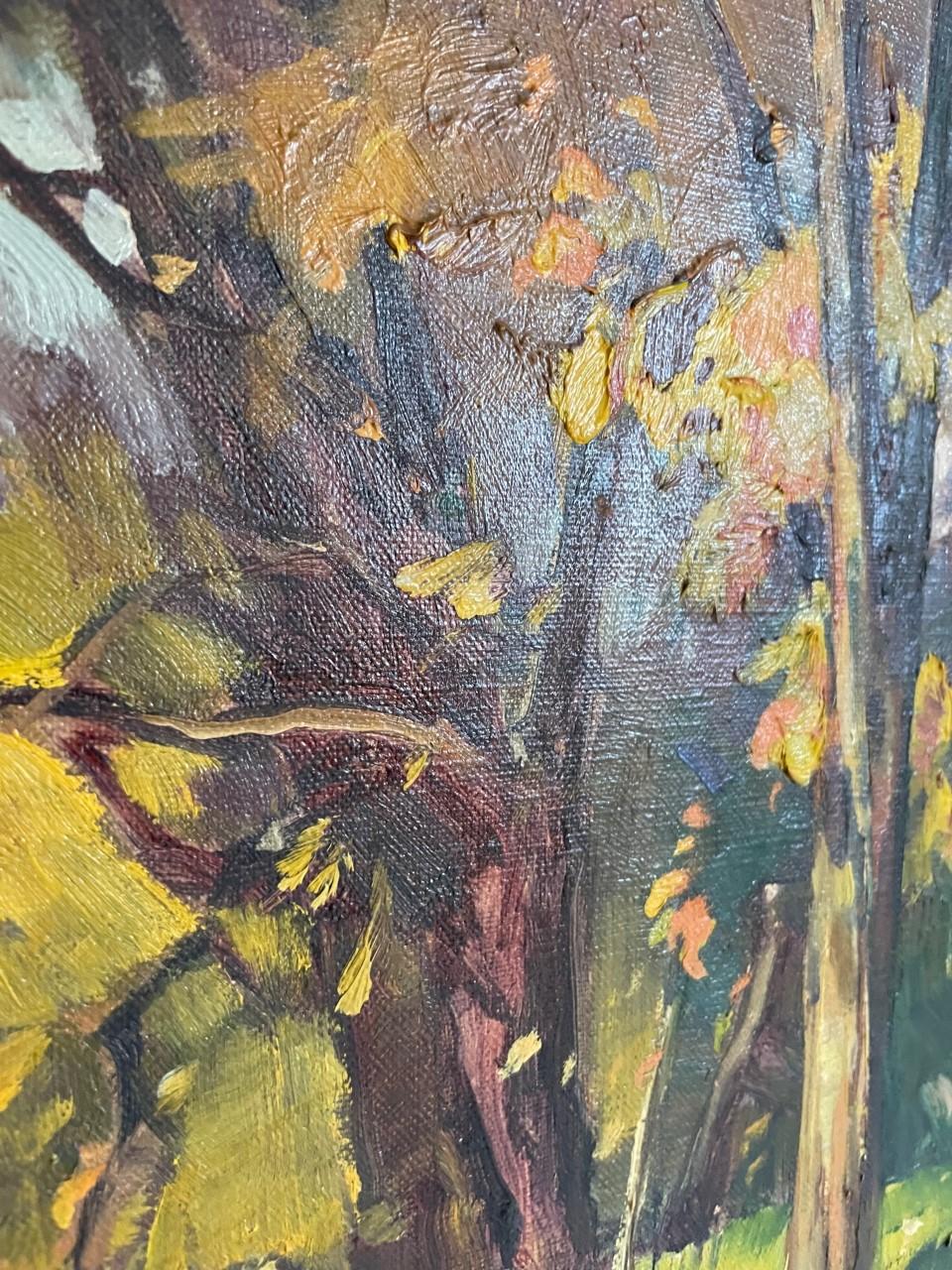 American Impressionist Painting Signed E. T. Grigware, Newcomb Macklin Frame For Sale at 1stDibs