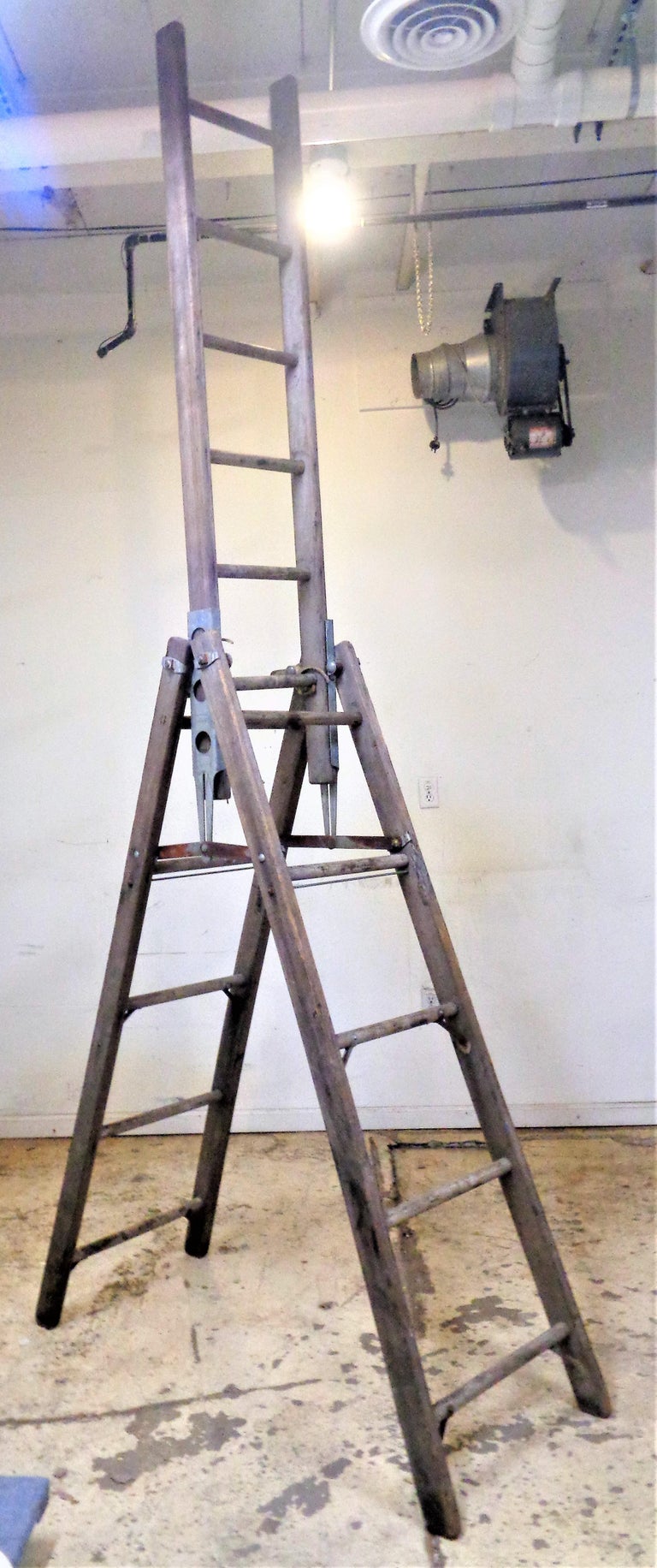 American Industrial A-Frame Extension Ladder For Sale at 1stDibs | a ...