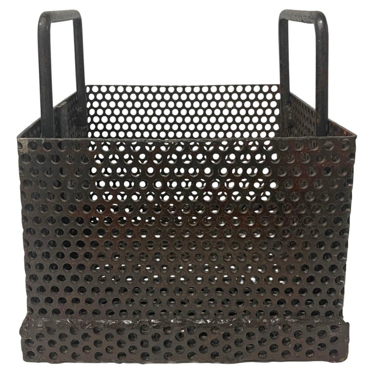 American Industrial Steel Basket For Sale at 1stDibs
