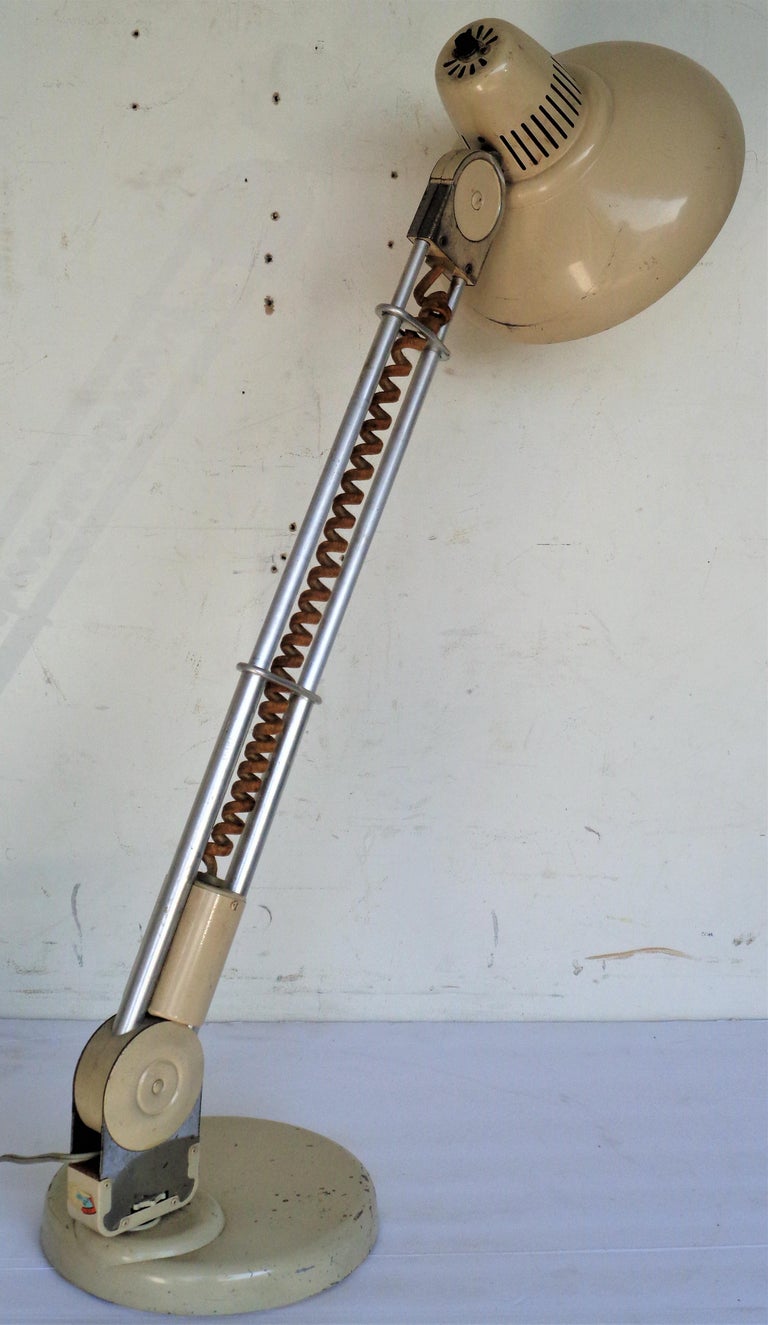 American Industrial Telescoping Swivel Lamp, Circa 1950 For Sale at 1stDibs