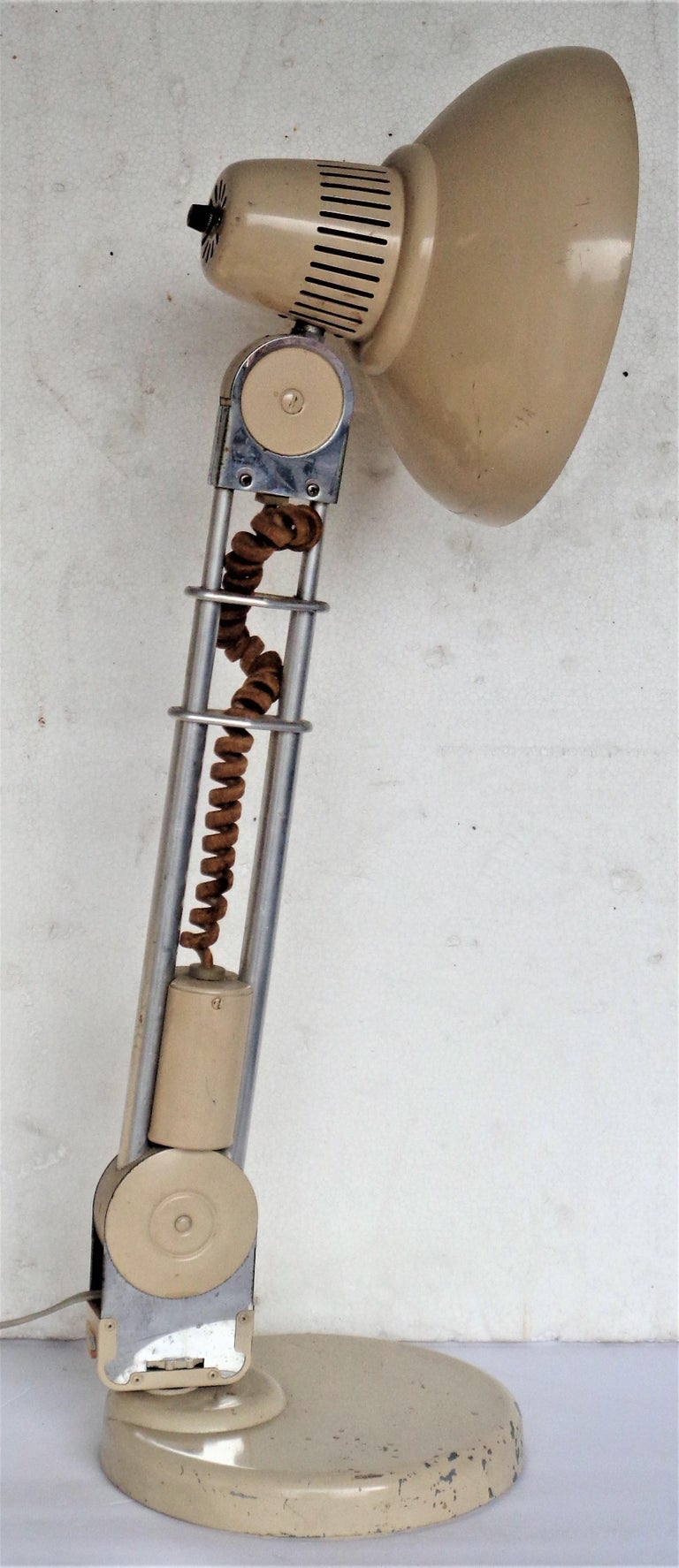 American Industrial Telescoping Swivel Lamp, Circa 1950 For Sale at 1stDibs