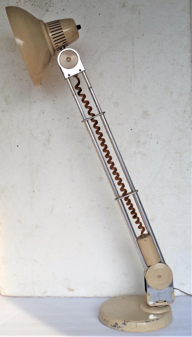 American Industrial Telescoping Swivel Lamp, Circa 1950 For Sale at 1stDibs