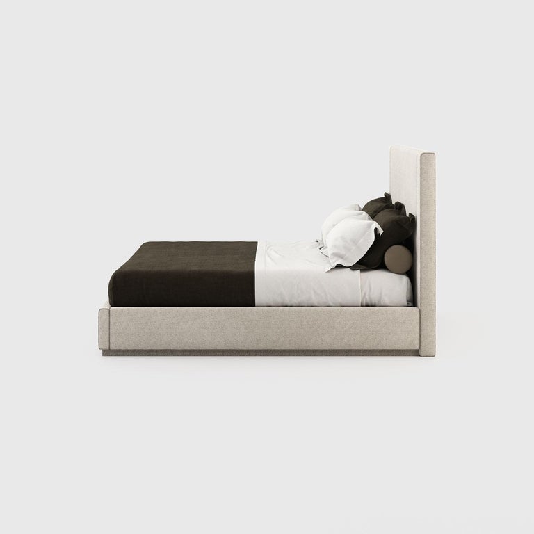 American King Bed in Custom Velvet Colors with Metal Details For Sale ...