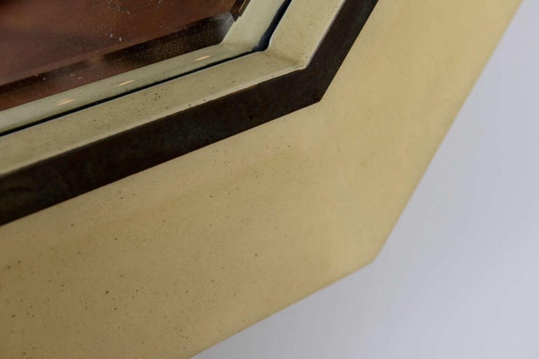 American Lacquered Parchment Octagonal Wall Mirror, Style of Karl ...