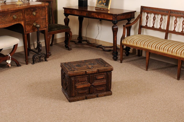 American Large Tramp Art Box, Late 19th Century at 1stDibs