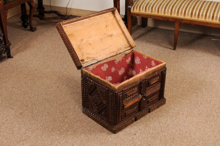 American Large Tramp Art Box, Late 19th Century at 1stDibs