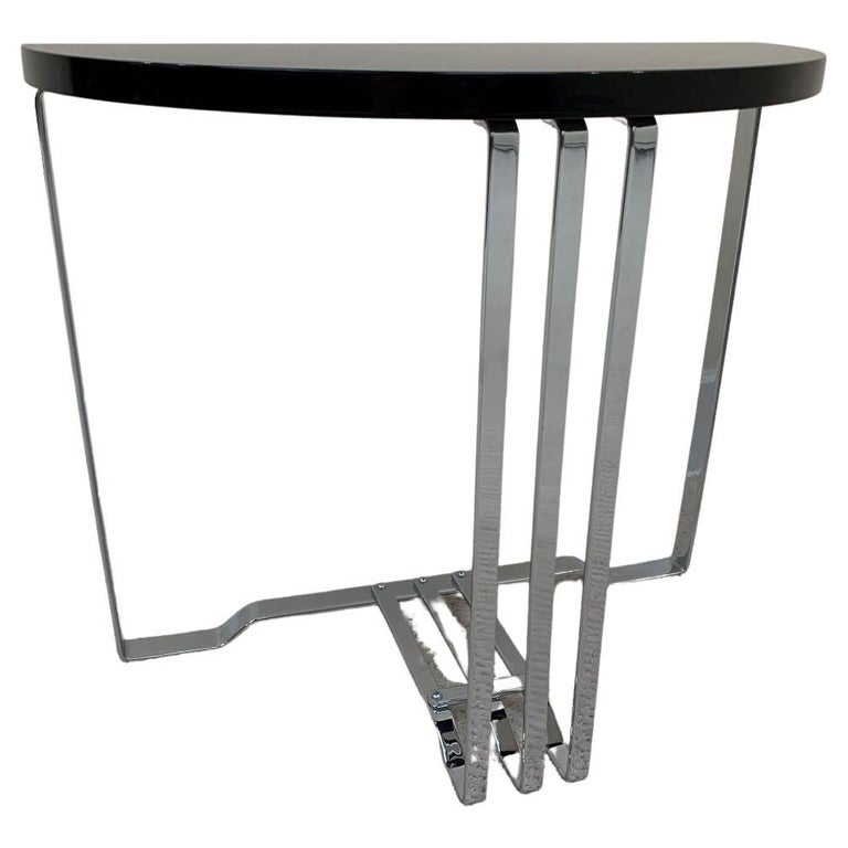 American Machine Age Art Deco Half Circle Table by Wolfgang Hoffman C ...