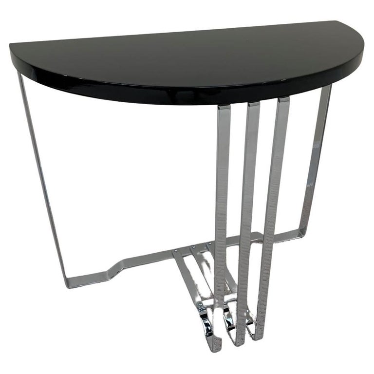 American Machine Age Art Deco Half Circle Table by Wolfgang Hoffman C ...