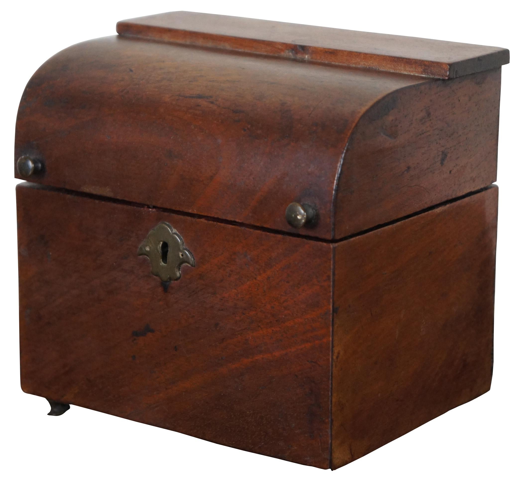 American Mahogany Antique Federal Miniature Domed Footed Trinket ...