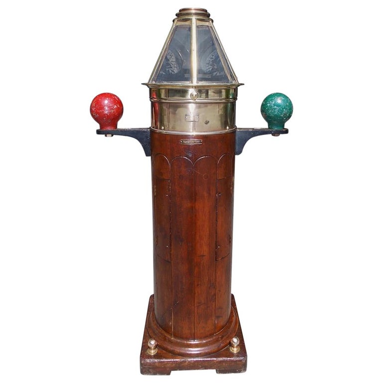 Mahogany and Brass Skylight Ship Binnacle, T.S. and J.D. Negus NY ...
