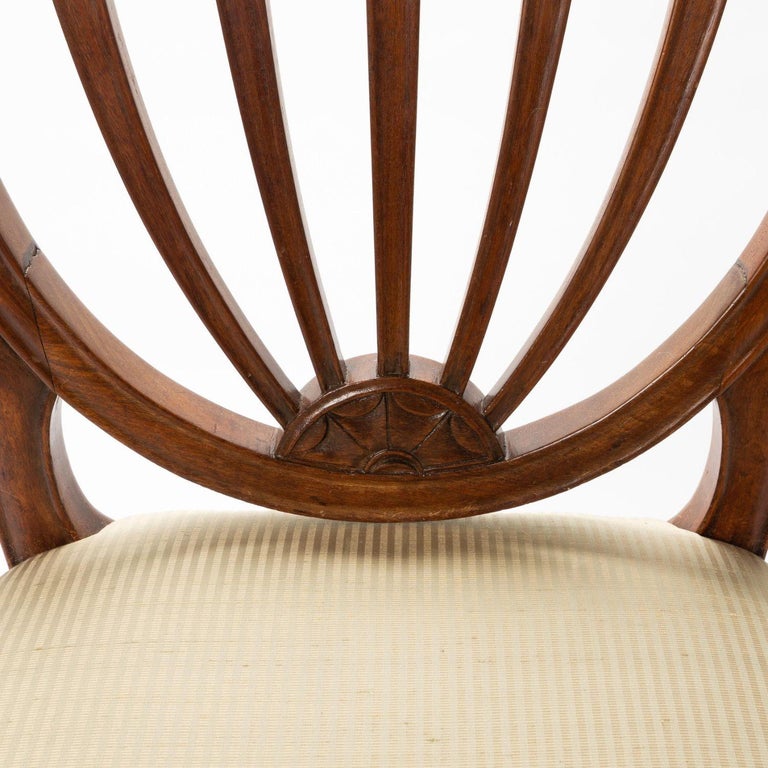 American Mahogany Shield Back Side Chair with Upholstered Serpentine ...