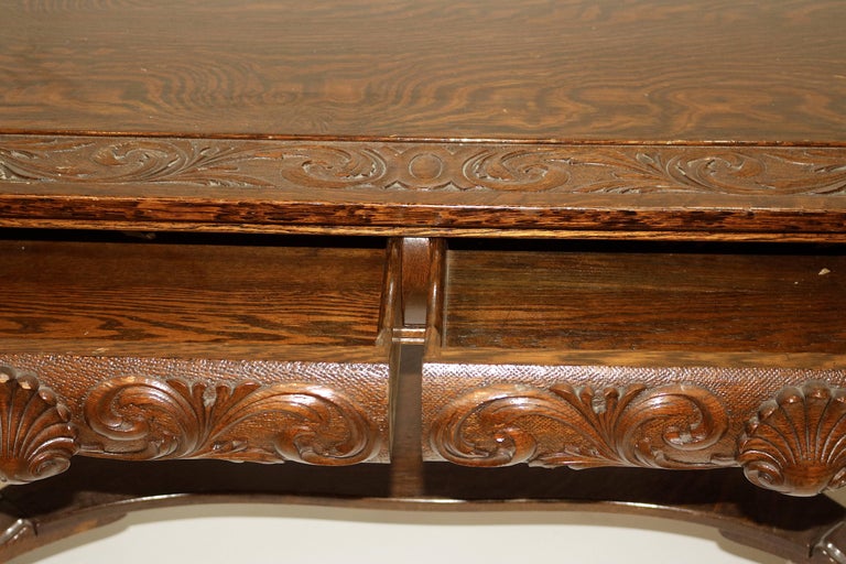 American Masterpiece Oak Griffin R.J. Horner Library Table Desk 1880s ...