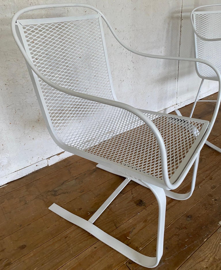 American Metal Garden Mesh Rocker and Spring Chair For Sale at 1stDibs
