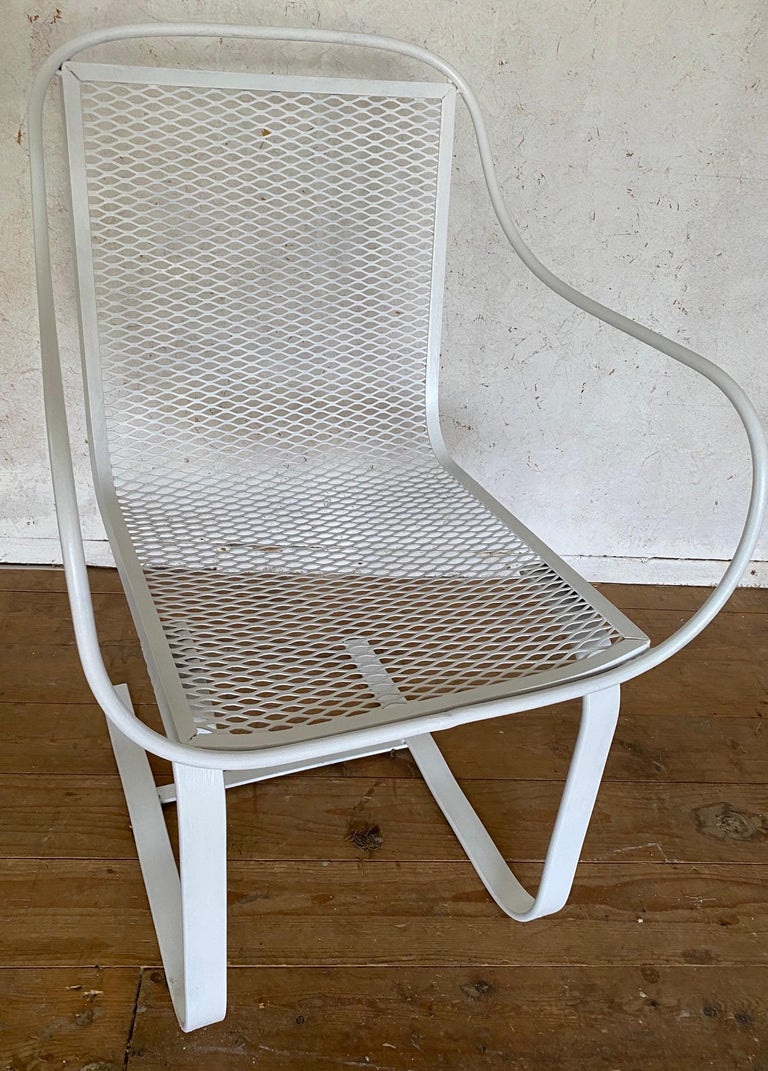 American Metal Garden Mesh Rocker and Spring Chair For Sale at 1stDibs